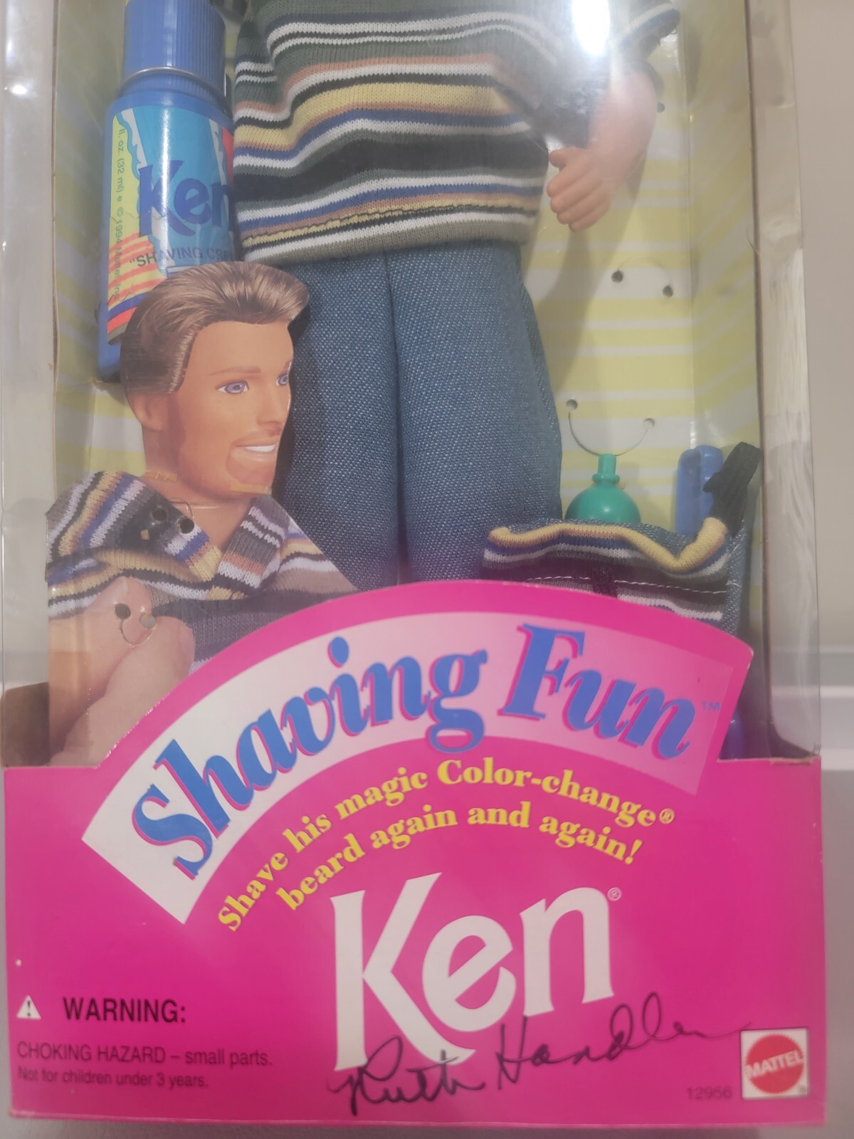 KEN DOLL 1994 SHAVING FUN BRUNETTE BEARD DOLL WITH AUTOGRAPHED RUTH ...