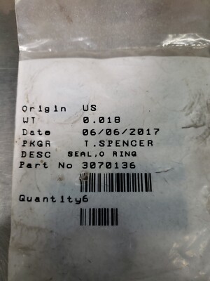 3070136 NEW CUMMINS ORING SEAL LOT OF 6 NOS | eBay