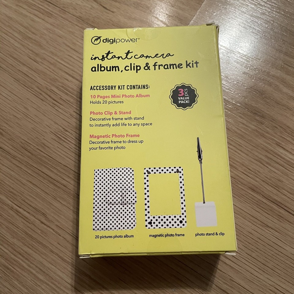 NEW IN BOX DIGIPOWER INSTAX MINI PHOTO ALBUM FRAME STAND POLKA DOT | eBay