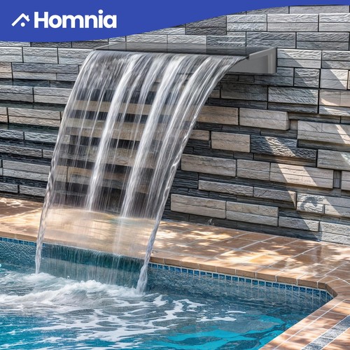 36" 9 Colors LED Light Waterfall Pool Fountain Remote Control Rustproof ...