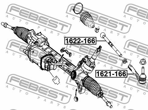 1622-166 Febest STEERING TIE ROD A1663380315, 1663380315, 166338031564 ...
