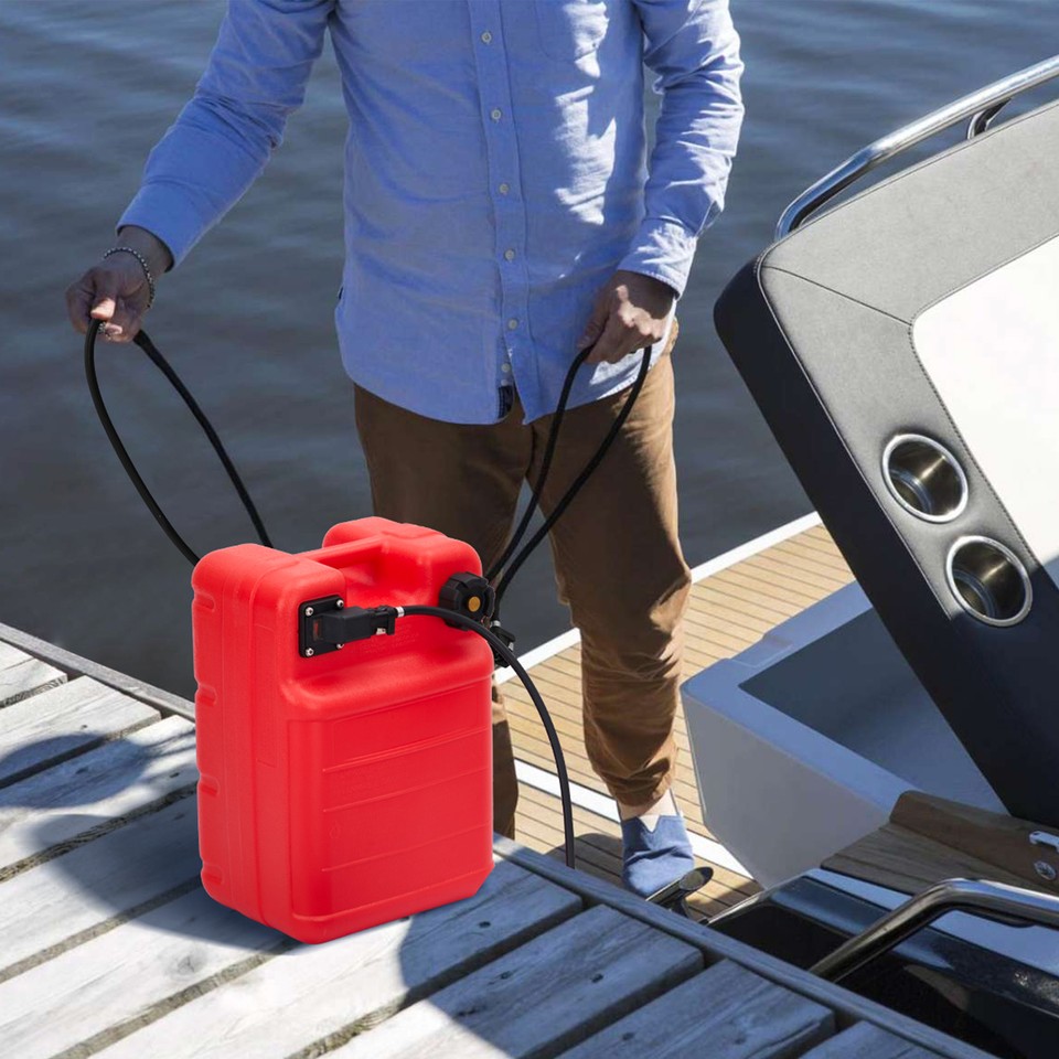 24 L / 6 Gallon Boat Fuel Tank Portable Marine Outboard Boat Gas Tank ...