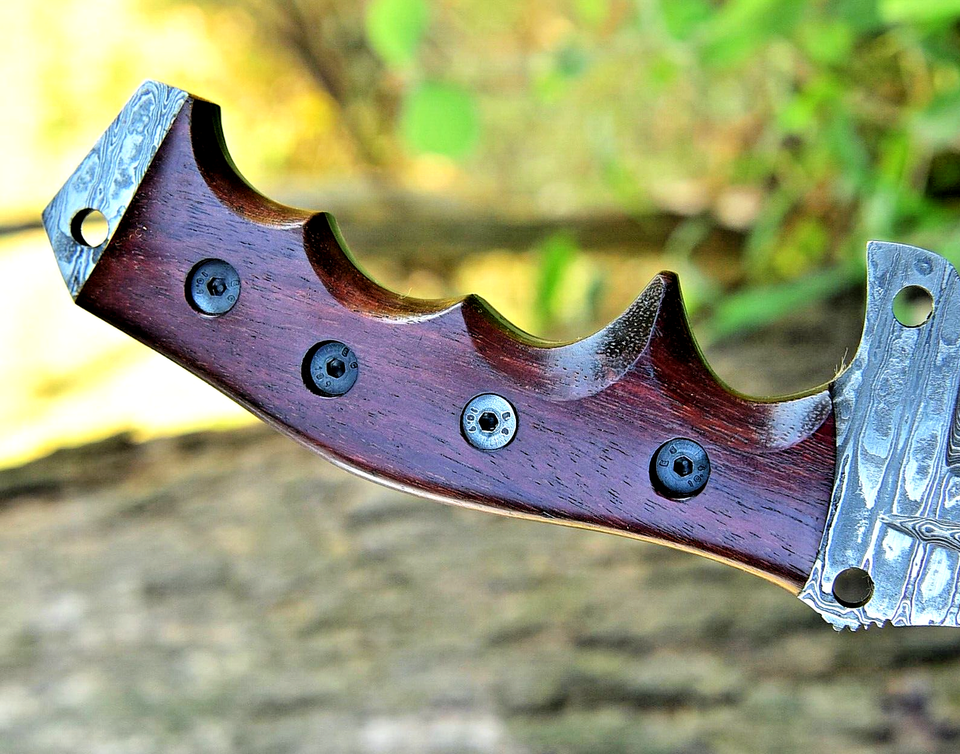 CUSTOM HANDMADE FORGED DAMASCUS STEEL TRACKER HUNTING KNIFE W SHEATH ...