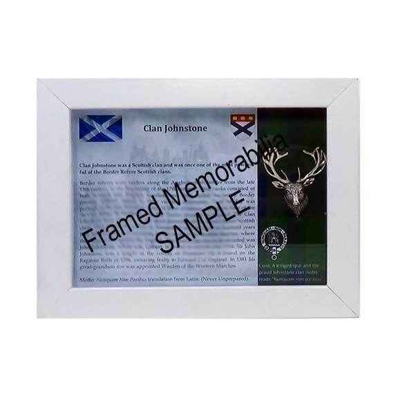 Clan Johnstone - Scottish Clan - Framed Memorabilia | eBay