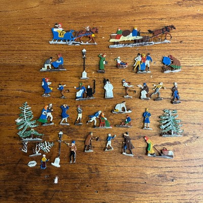 Vintage Hans Heinrichsen Germany Christmas Flat Lead Figures Winter ...
