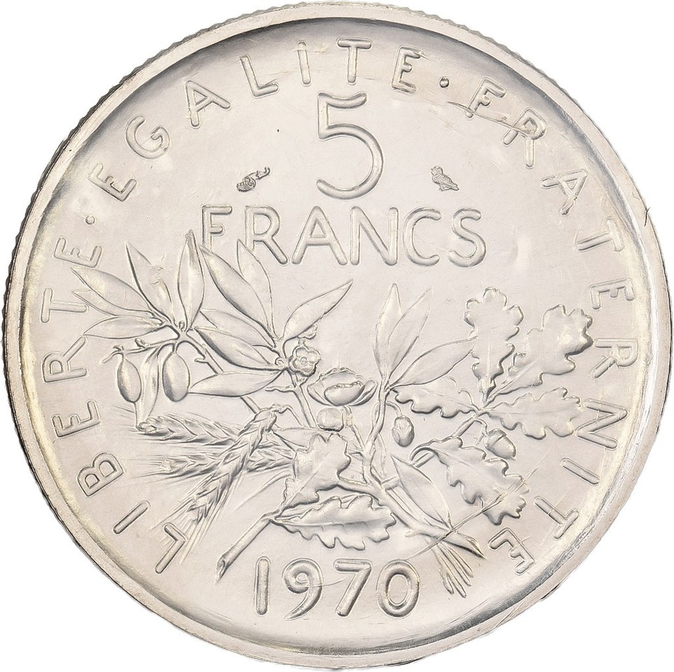[#137985] France, 5 Francs, Semeuse, 1970, MDP, Pattern, Nickel Clad ...