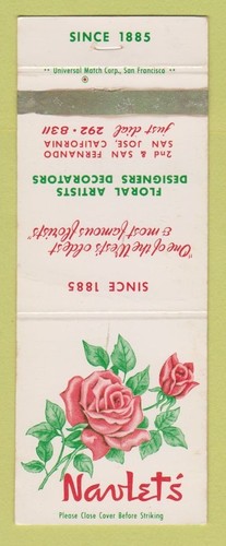 Matchbook Cover - Navlet's Flowers San Jose CA WEAR | eBay