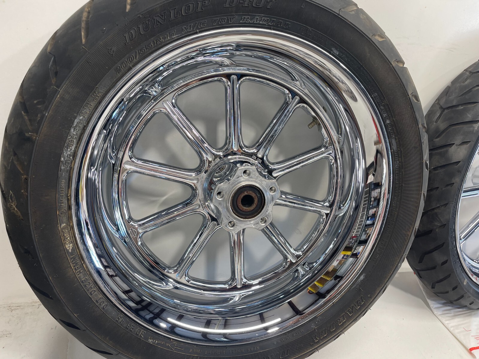 Harley OEM Revolver Wheel Set 10 Spoke Custom 18"x3.5" 17x6 w/Pulley ...