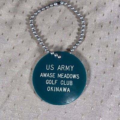 Vintage U.S. Army Awase Meadows Golf Club Okinawa Tag Hard Green ...