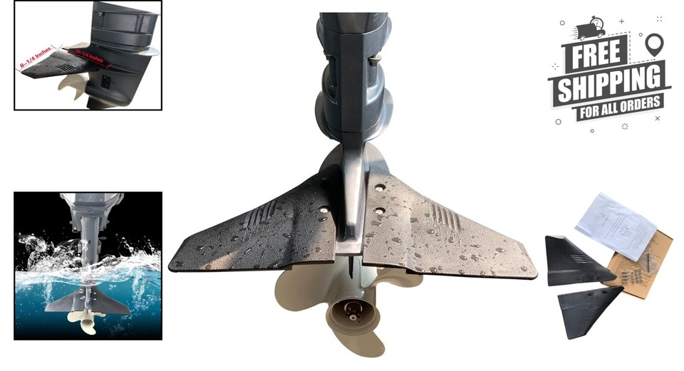 Hydrofoil Stabilizer for 5-200HP Outboard Motors - PA66 Plastic, Black ...