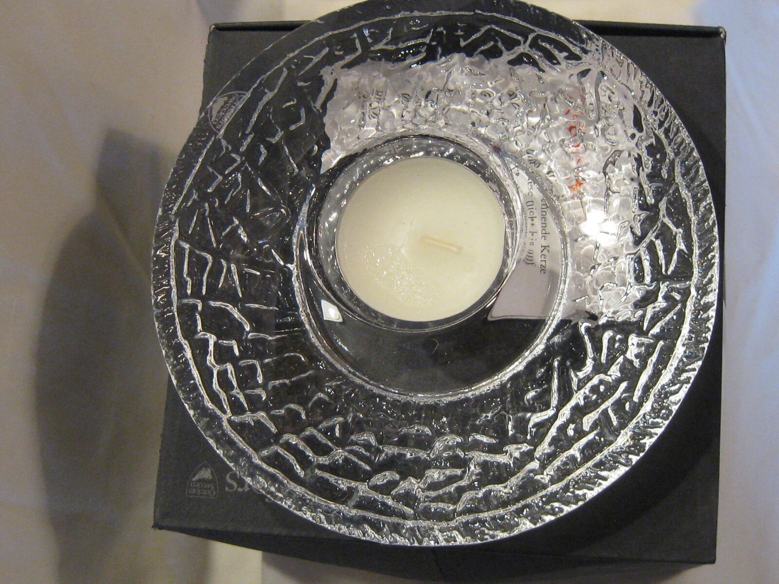 Orrefors Lars Hellsten Sweden Discus Votive Crystal Tealight Candle ...