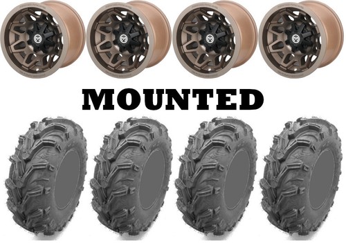 Kit 4 EFX MotoMax Tires 27x10-14/27x12-14 on Moose 416X Bronze Wheels ...