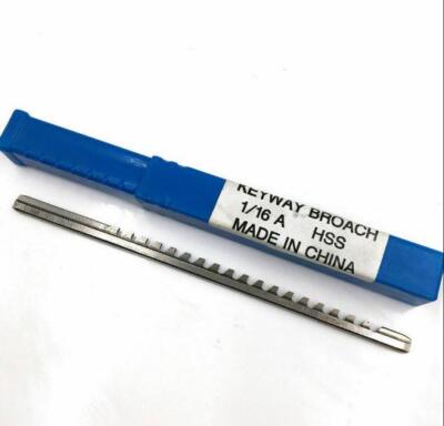 1/16" Inch A Push Type Keyway Broach HSS Size CNC Metalworking Cutting ...