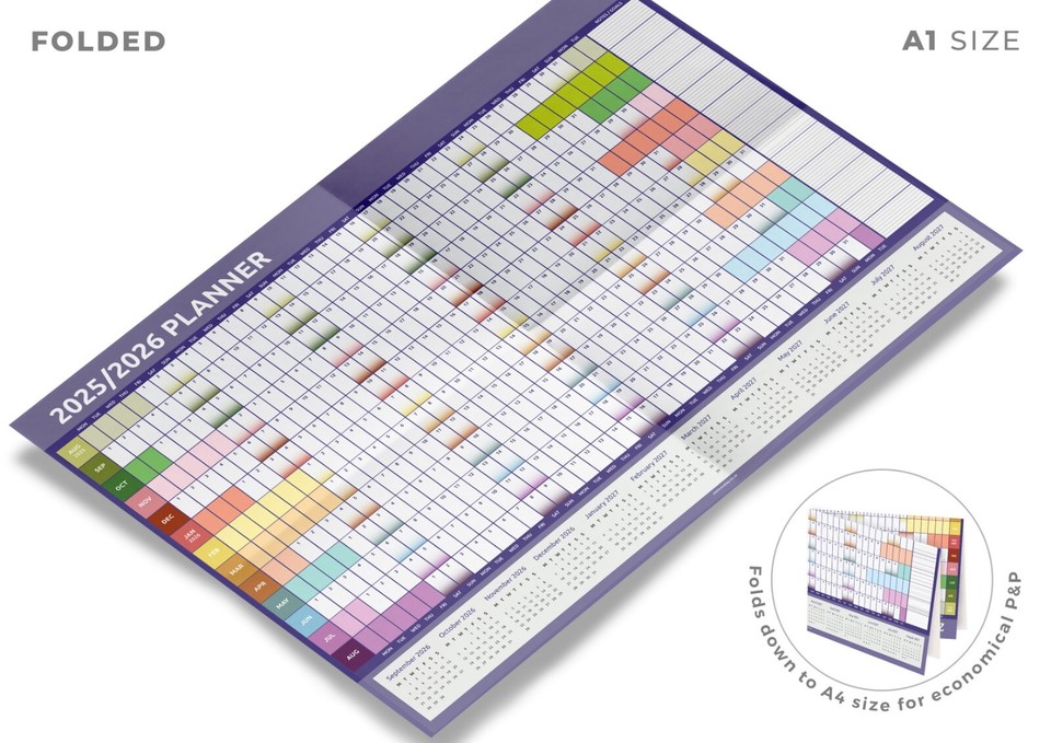 Planner 2025-2026 Academic Wall - Large A1 Yearly Calendar University ...