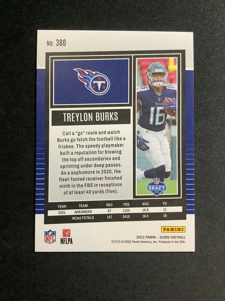 2022 Score Treylon Burks RC #/50 Gold Zone SP #380 Tennessee Titans | eBay