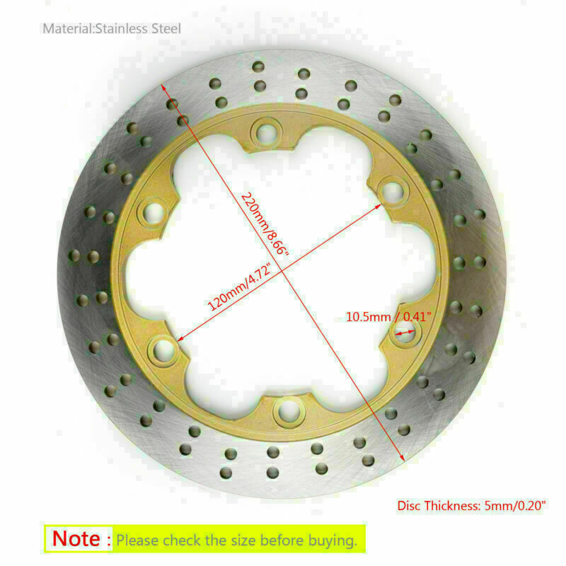 Rear Brake Disc Rotor 220mm 6 Holes For Kawasaki Ninja 150 KRR ZX150 04 ...