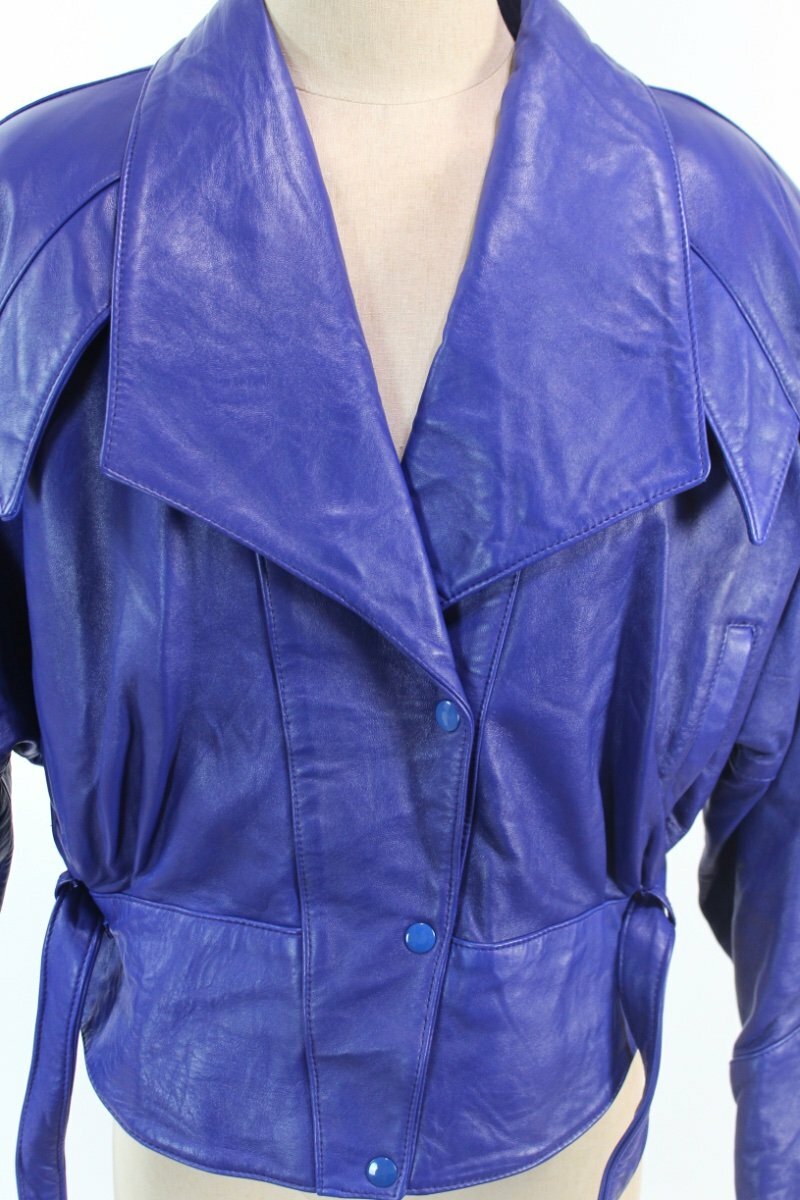 Vintage Rocco D'Amelio Blue Leather Jacket 1980s Avan… - Gem