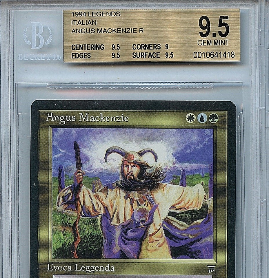 MTG Italian Legends Angus Mackenzie BGS 9.5 Gem Mint Magic Card 1418 ...