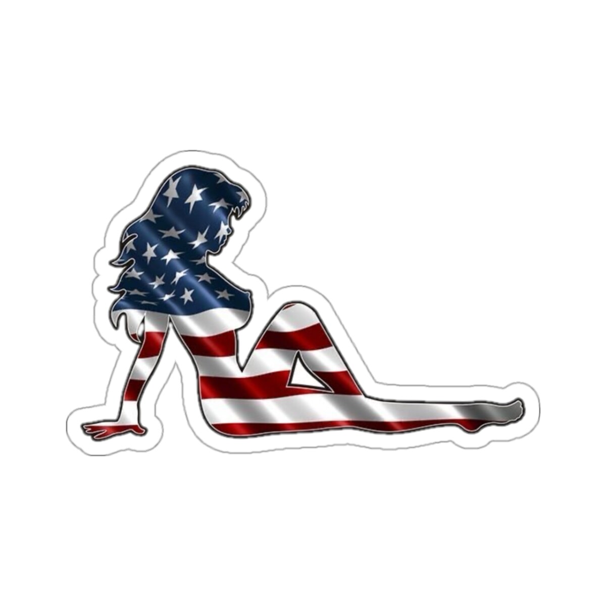 Sexy American Flag Girl Silhouette Outline Patriotic Merica vinyl ...