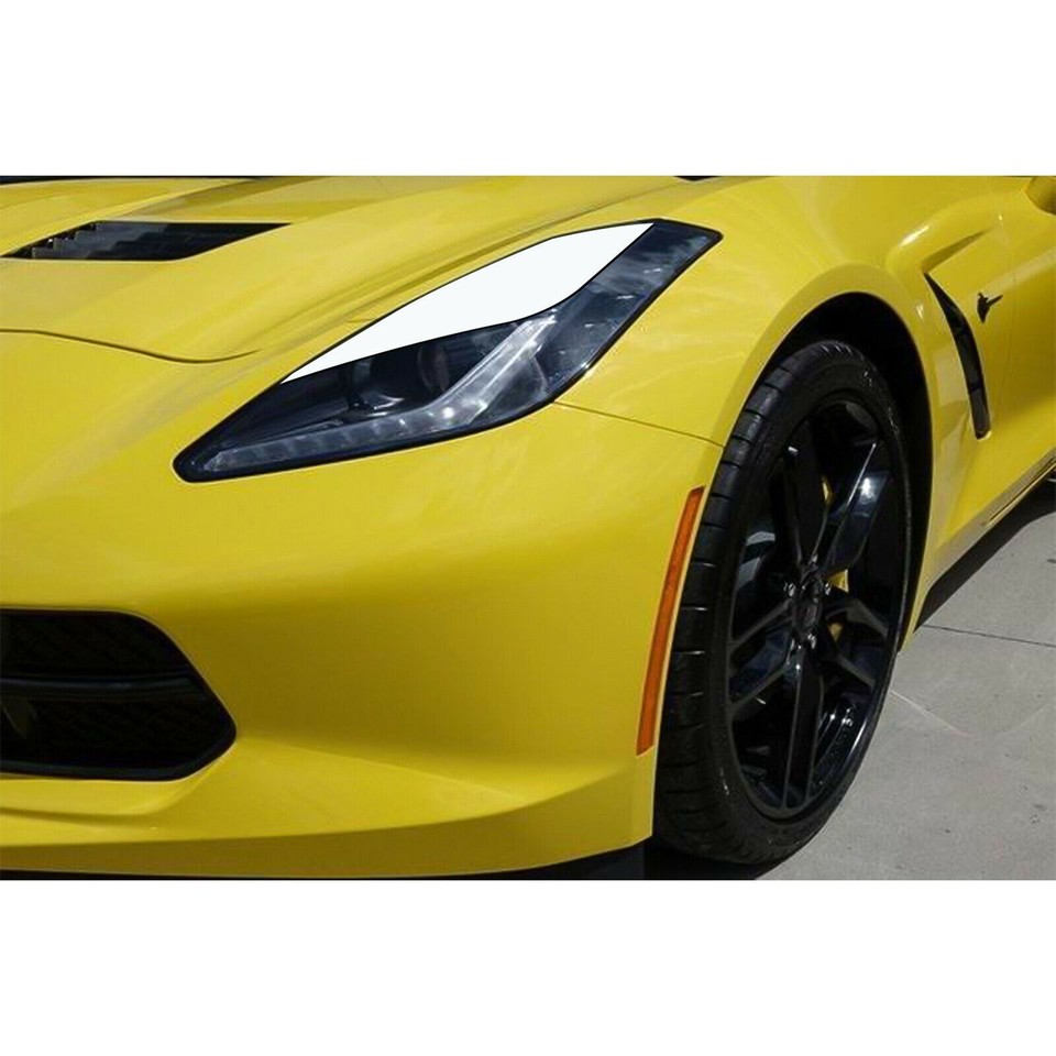 Headlight Eyelid Cover Trim Decal Overlays White for Chevy Corvette C7 ...
