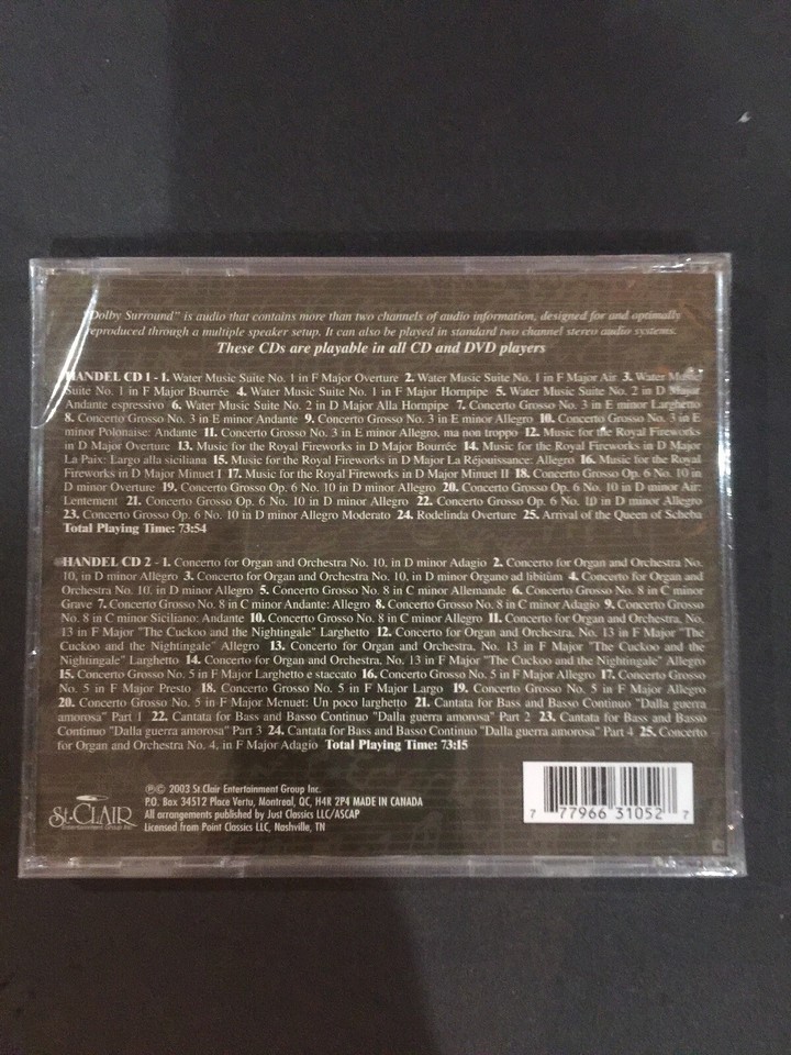 RARE! Handel: 50 Classical Highlights 2003 Album [2 CDs]. (NEW *SEALED ...