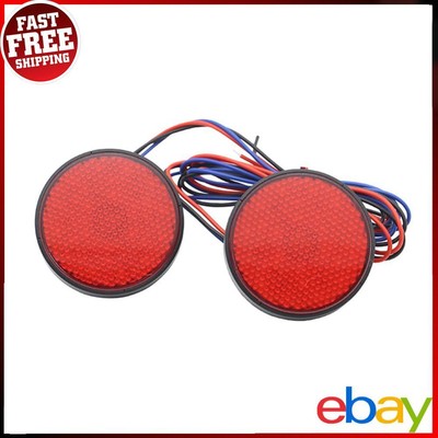 2x Round LED Motorcycle Tail Lights Brake Stop Turn Signal Lamps Rear ...