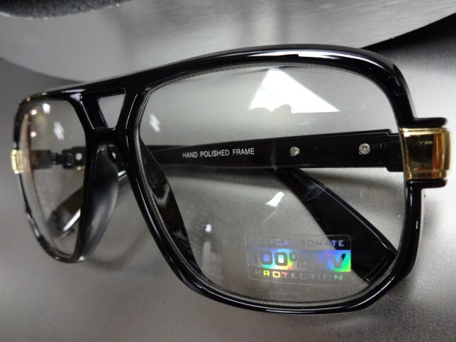 Mens CLASSIC RETRO HIP HOP Style Clear Lens EYE GLASSES Black Gold ...