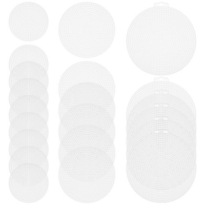 30 Pcs Plastic Canvas Sheets Circle Cross Stitch Grid Buckram Mesh ...