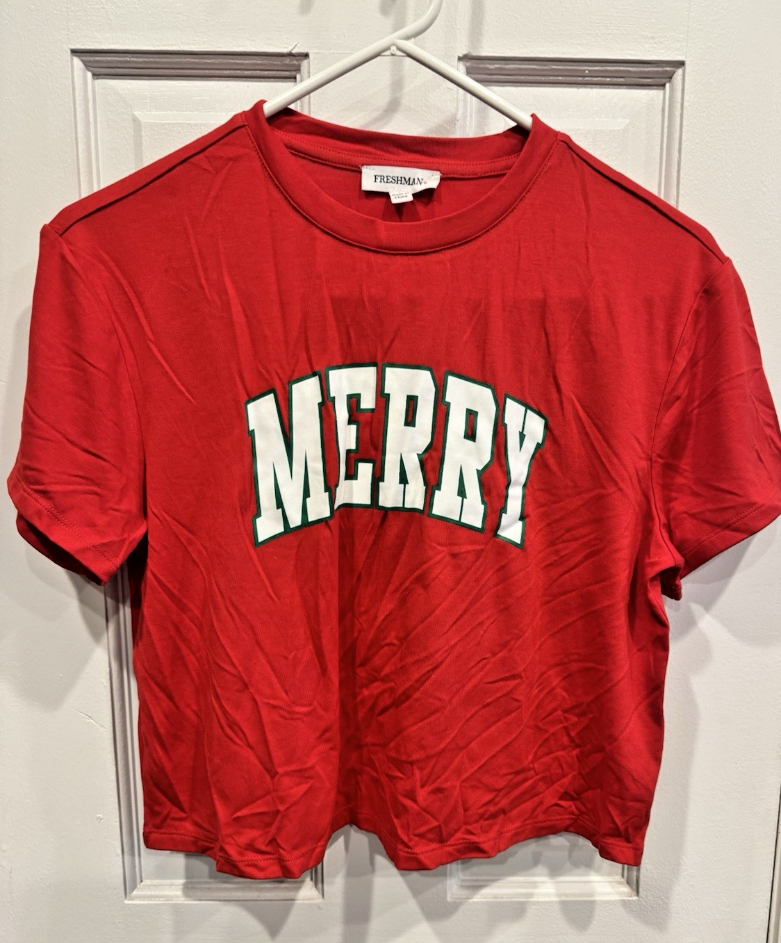 Womens Christmas Cropped T-Shirt Size Small - Merry * | eBay