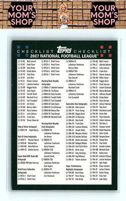 2007 Topps #3 Checklist: Inserts Checklists | eBay