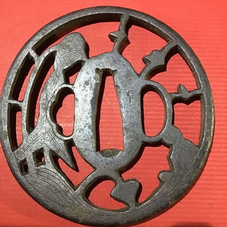 Samurai Katana Tsuba Handguard Sord Antique Worrier Edo Ela Japanese ...