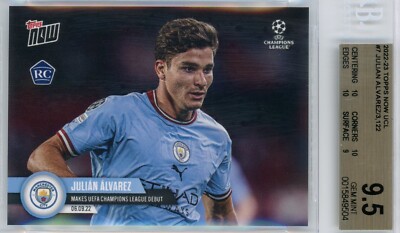2022-23 TOPPS NOW JULIAN ALVAREZ UCL #7 - GRADED BGS GEM MINT 9.5! | eBay