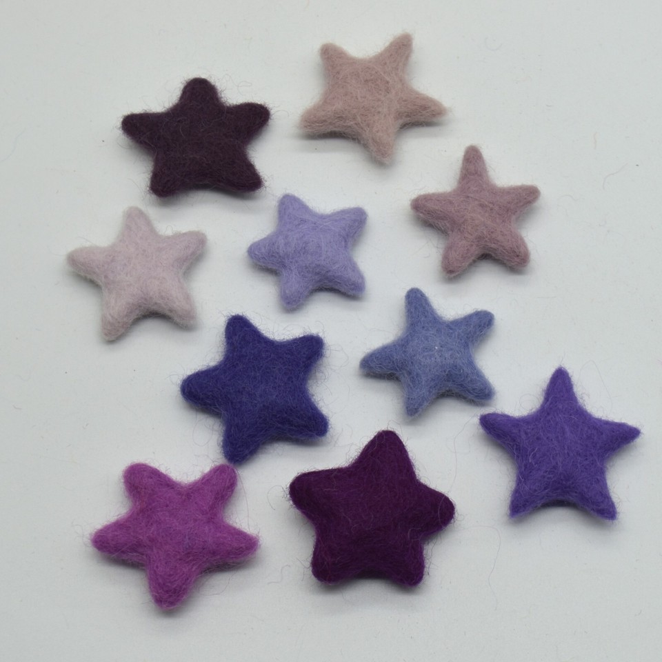 100% Wool Felt Stars - Handmade - Felted Stars - Assorted Colours | eBay