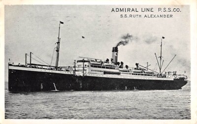 SS RUTH ALEXANER IN HARBOR, DOLLAR SHIP LINE ~ used 1924 | eBay