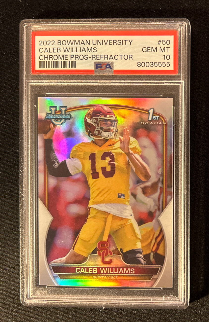 Caleb Williams Bowman University Chrome #50 Rookie 1st Graded PSA 10 ...