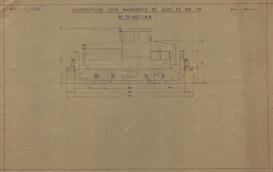 Locotracteurs pour manoeuvres de gare Shunter Switcher engineering plan ...