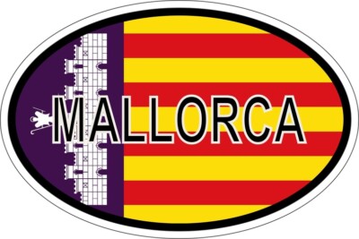 Sticker oval flag vinyl country code mallorca | eBay Australia