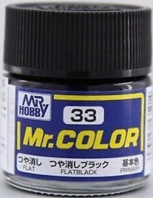 Mr Hobby - Gunze C-033 - Mr. Color (10 ml), Flat Black | eBay
