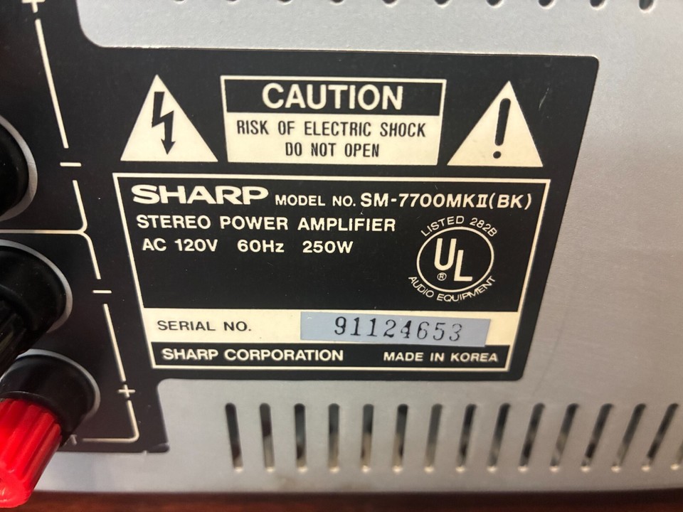 Sharp SM-7700 MKII Stereo Power Amplifier - 150 Watts | eBay