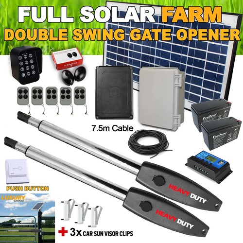 RITROX Farm Full Solar Powered 30w Heavy Duty Double Swing Gate Opener ...