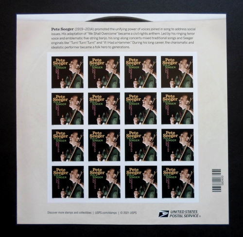 2022 Pete Seeger - Cat # 5708a NDC Imperforate Sheet Of 16 Forever ...