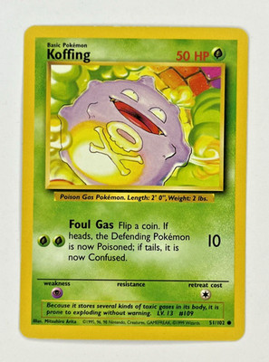 Pokémon TCG Koffing Base Set, Card 51/102, Regular Common | eBay