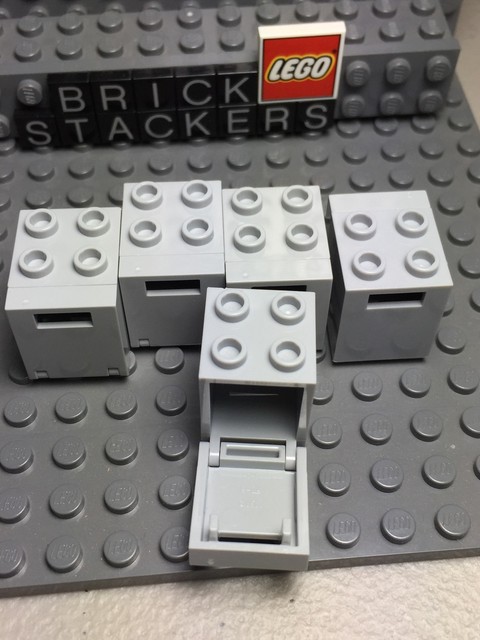 LEGO Container Cabinet Light Bluish Gray With Clear Door 2x2x2 Building ...