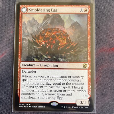 MTG Smoldering Egg Ashmouth Dragon Innistrad: Midnight Hunt 159/277 ...
