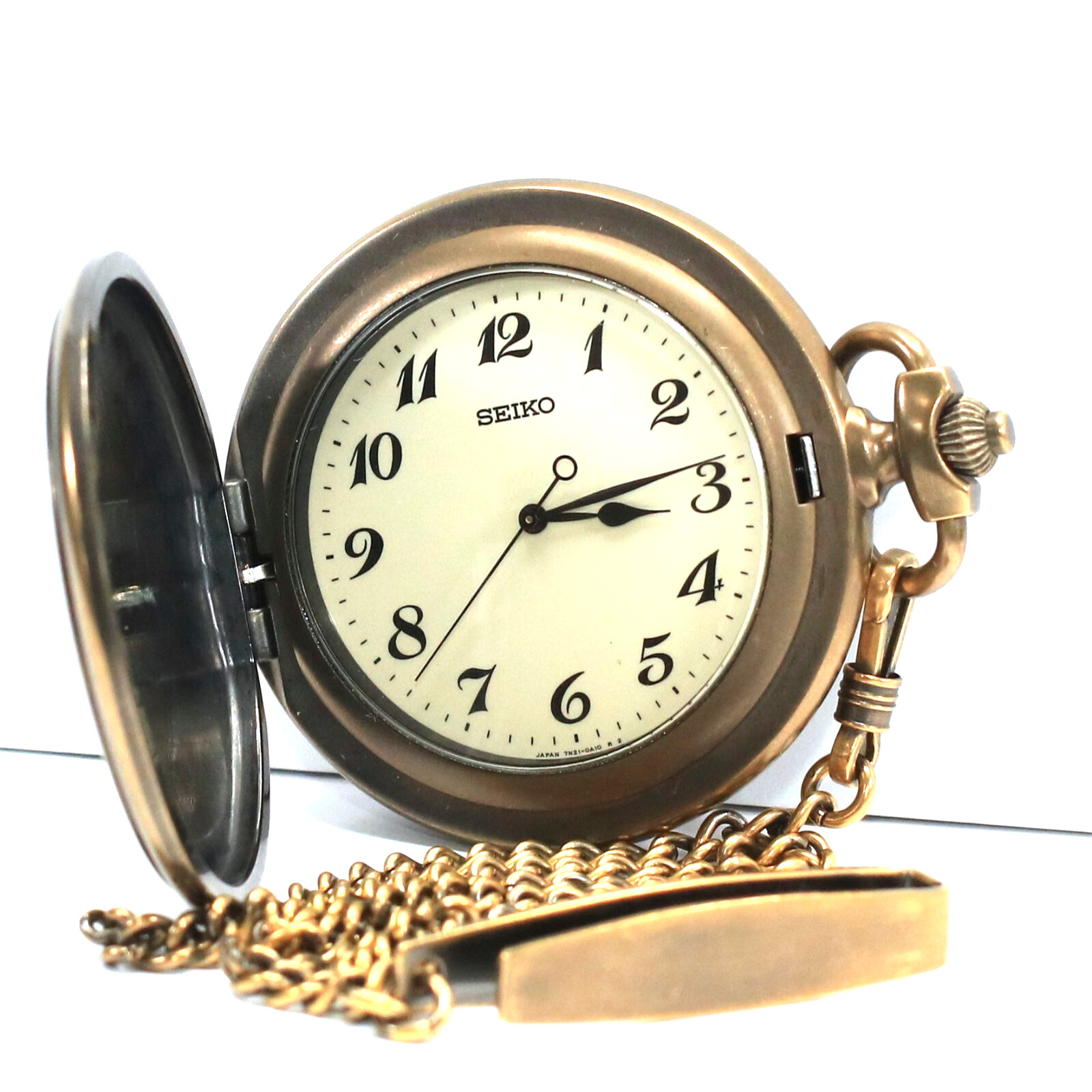 SEIKO Pocket Watch 7N21-0A10 Men's Quartz New Battery… - Gem
