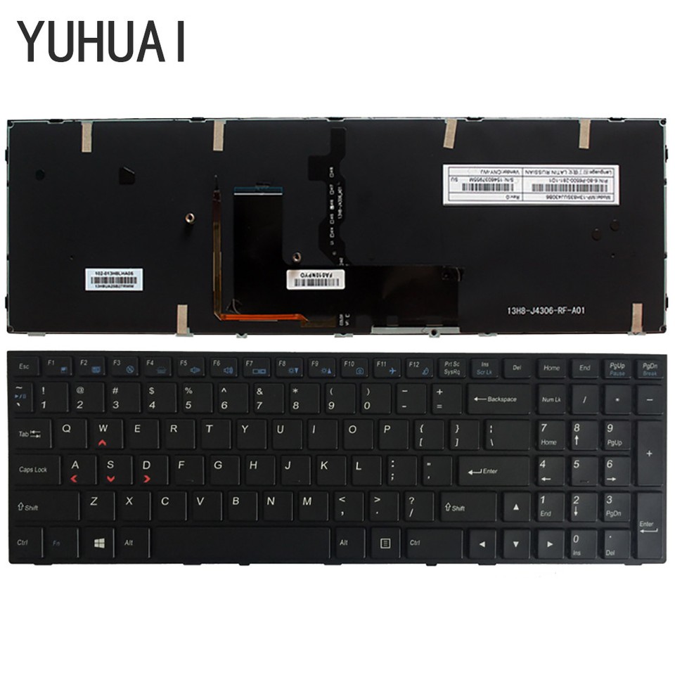 New for Clevo Sager NP8652 NP8650 NP8670 NP8671 Gaming Keyboard US ...