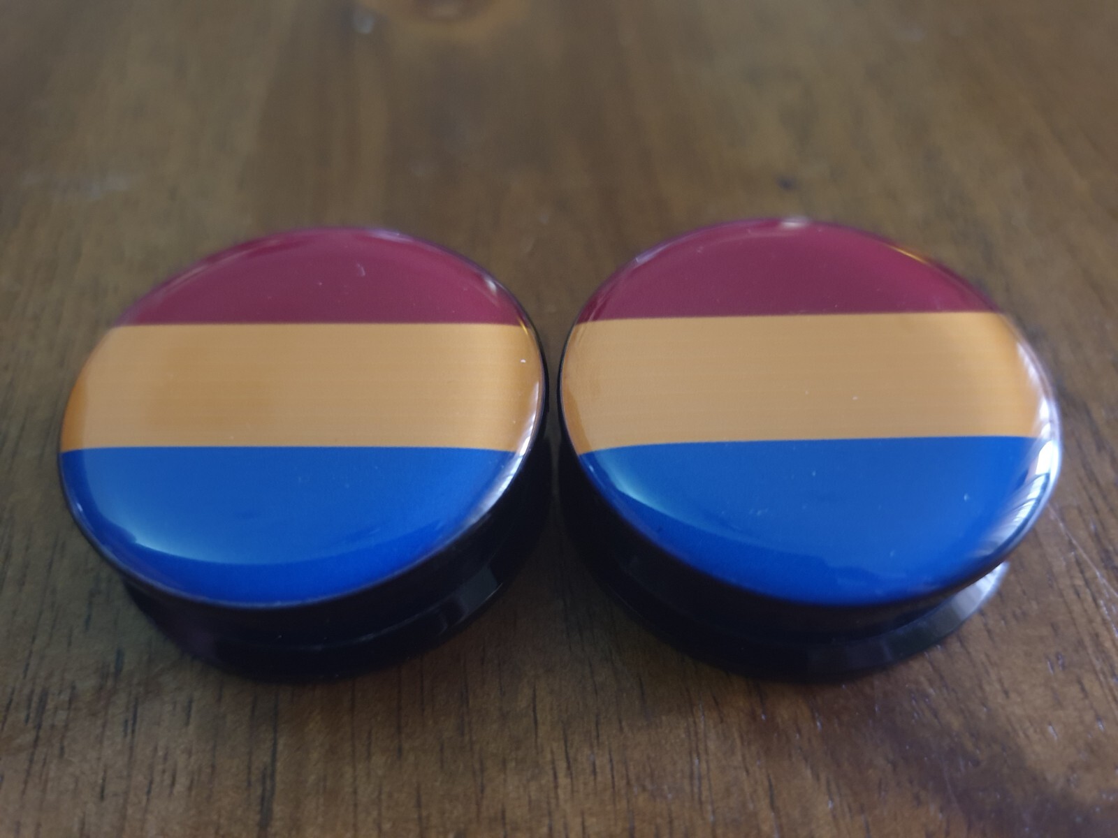 Pair Acrylic Brisbane Lions AFL Colors Ear Plug Tunnels Stretcher Taper ...