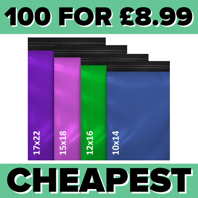 Mailing Bags Parcel bags Shipping bags Postal Bags - 100 Pack – 4 Sizes ...