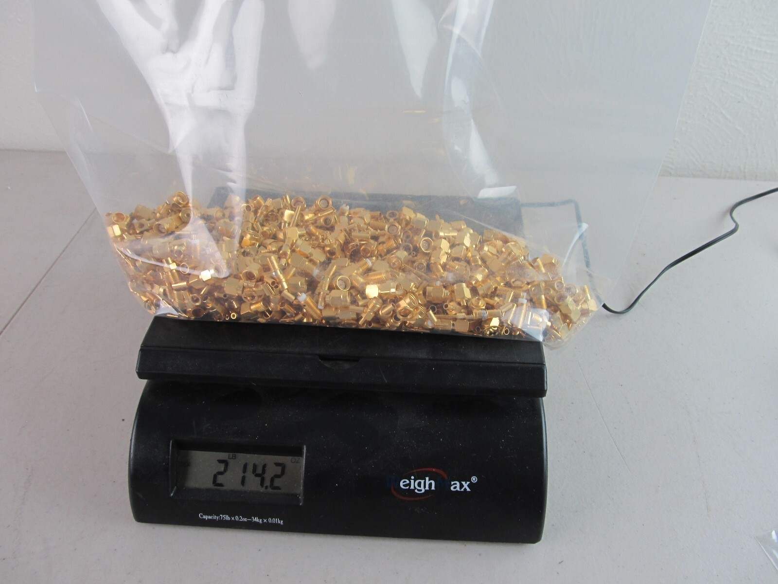 2lbs 14oz Of Gold Plated RF Connector Pieces for Gold Scrap Recovery | eBay