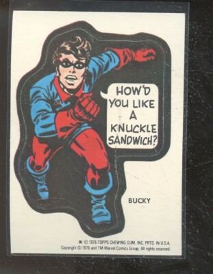 1976 TOPPS MARVEL SUPERHERO STICKER BUCKY NM/MT E020402 | eBay